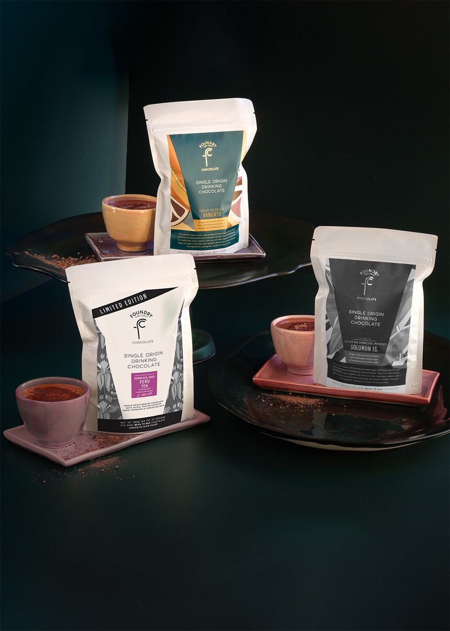 Three Origin Collection - Drinking Chocolate – Foundry Fine Craft Chocolate